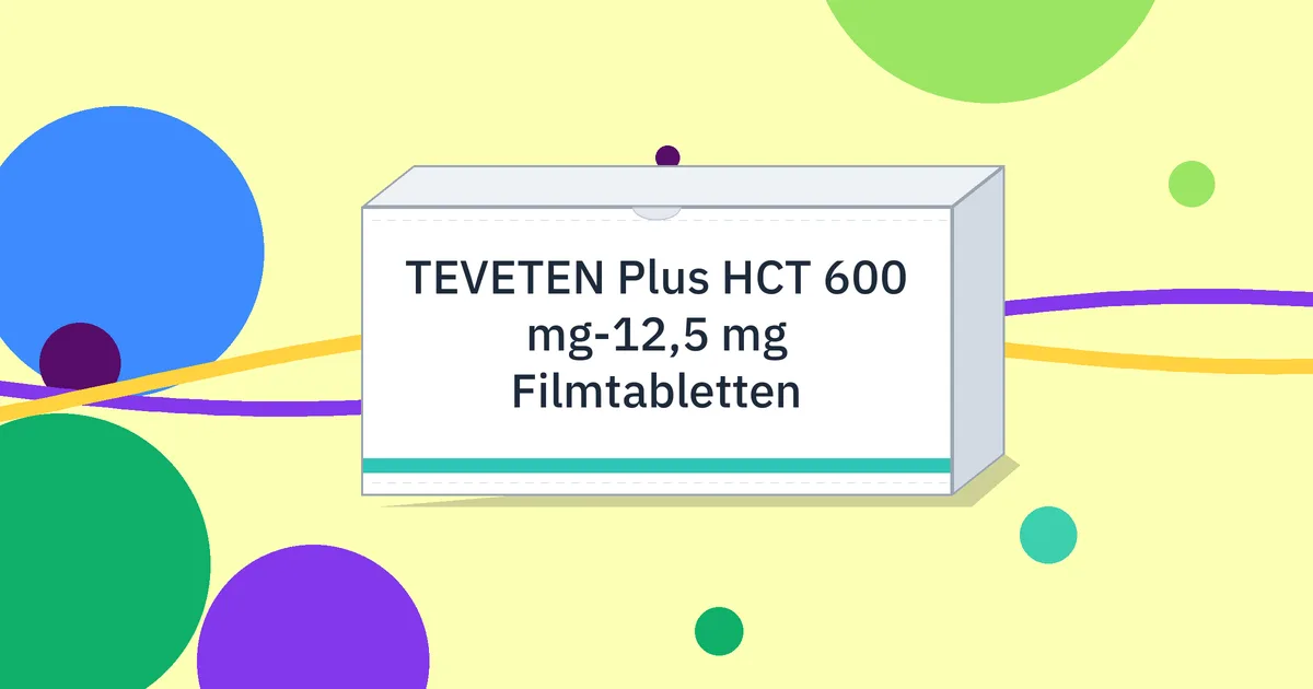 Symbolbild: Packung mit der Aufschrift TEVETEN Plus HCT 600 mg-12,5 mg Filmtabletten (PZN 09394331) – Verfügbarkeit und Bezug in Apotheken in Frankfurt am Main