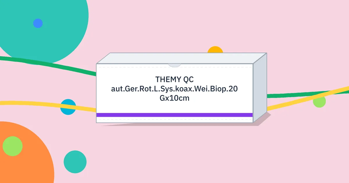 Symbolbild: Packung mit der Aufschrift THEMY QC aut.Ger.Rot.L.Sys.koax.Wei.Biop.20 Gx10cm (PZN 19738234) – Verfügbarkeit und Bezug in Apotheken in Frankfurt am Main