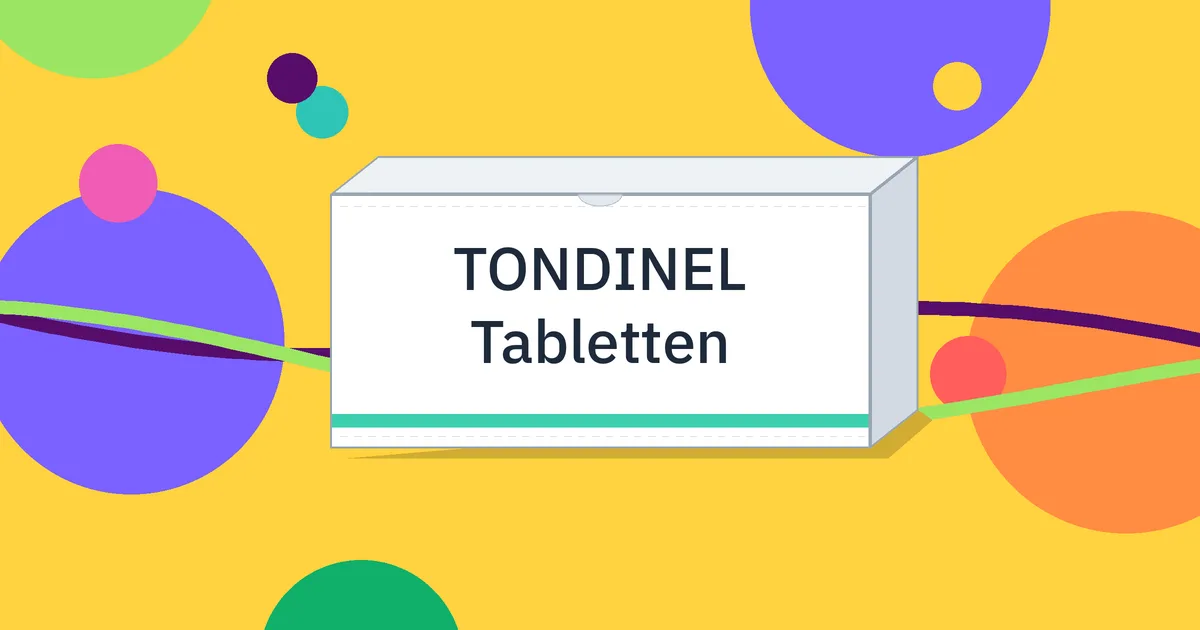 Symbolbild: Packung mit der Aufschrift TONDINEL Tabletten (PZN 06092612) – Verfügbarkeit und Bezug in Apotheken in Frankfurt am Main