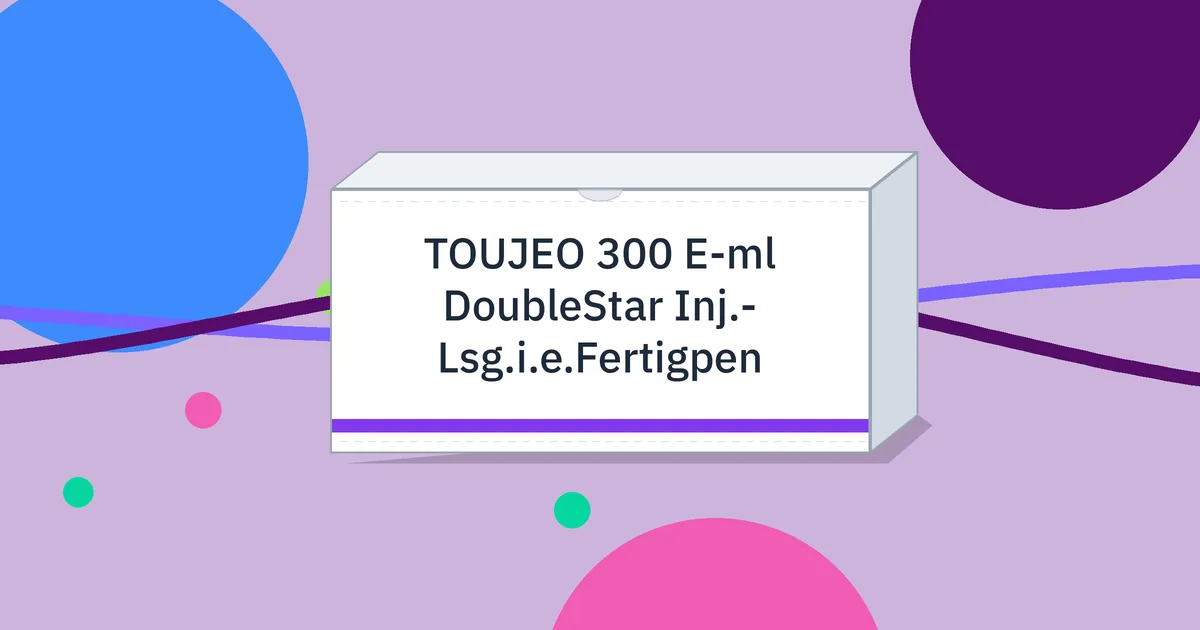 Symbolbild: Packung mit der Aufschrift TOUJEO 300 E-ml DoubleStar Inj.-Lsg.i.e.Fertigpen (PZN 17867855) – Verfügbarkeit und Bezug in Apotheken in Frankfurt am Main