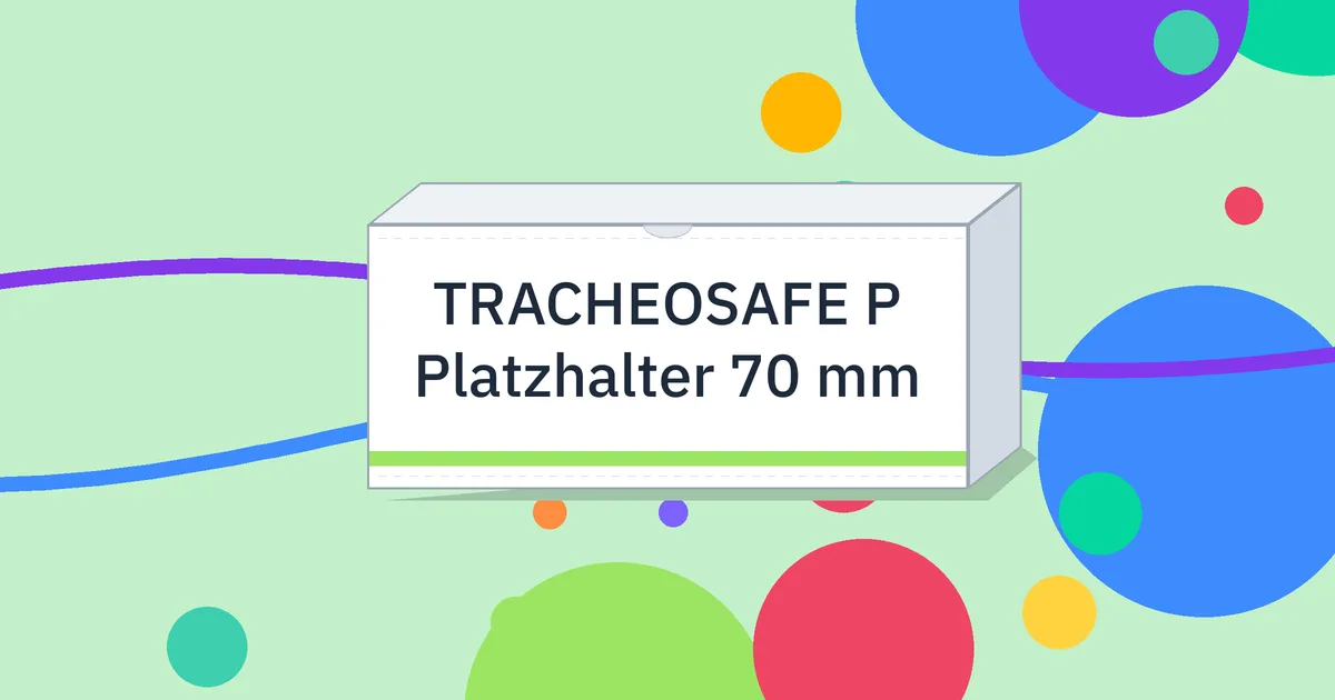 Symbolbild: Packung mit der Aufschrift TRACHEOSAFE P Platzhalter 70 mm (PZN 10536581) – Verfügbarkeit und Bezug in Apotheken in Frankfurt am Main