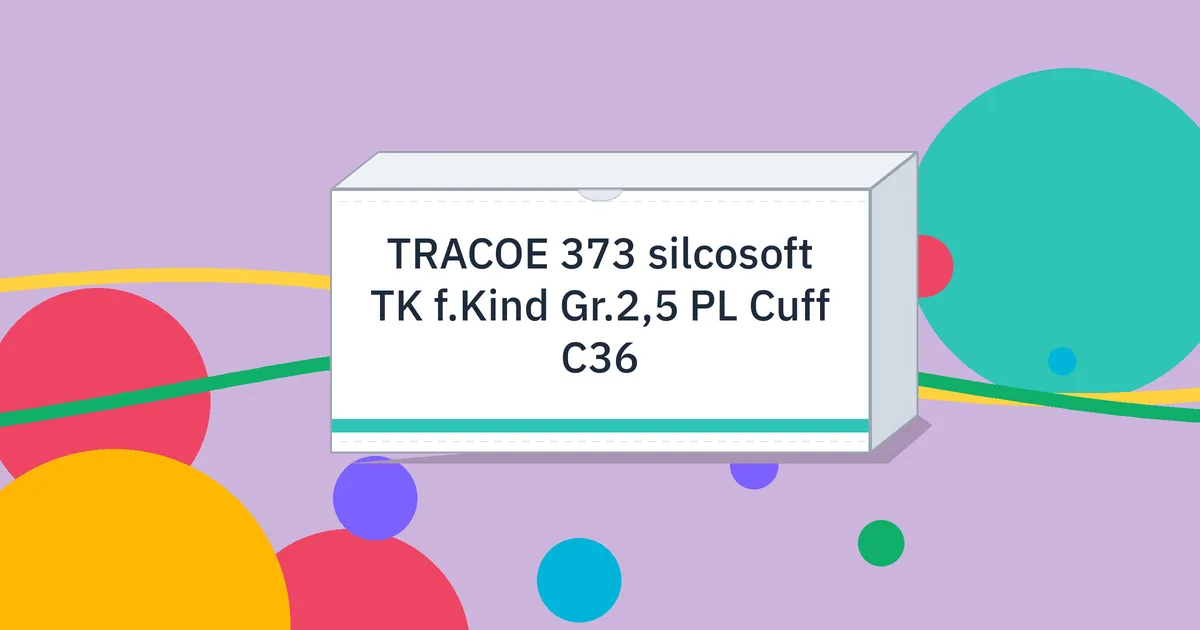 Symbolbild: Packung mit der Aufschrift TRACOE 373 silcosoft TK f.Kind Gr.2,5 PL Cuff C36 (PZN 14316770) – Verfügbarkeit und Bezug in Apotheken in Frankfurt am Main