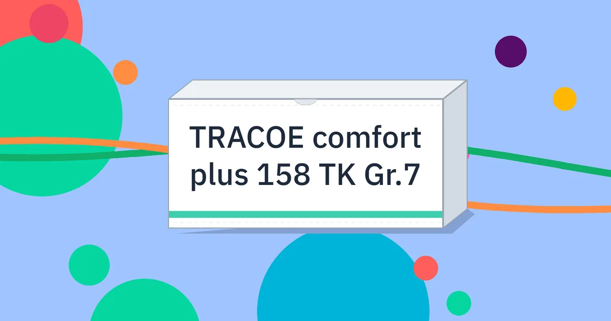 Symbolbild: Packung mit der Aufschrift TRACOE comfort plus 158 TK Gr.7 (PZN 10750564) – Verfügbarkeit und Bezug in Apotheken in Frankfurt am Main