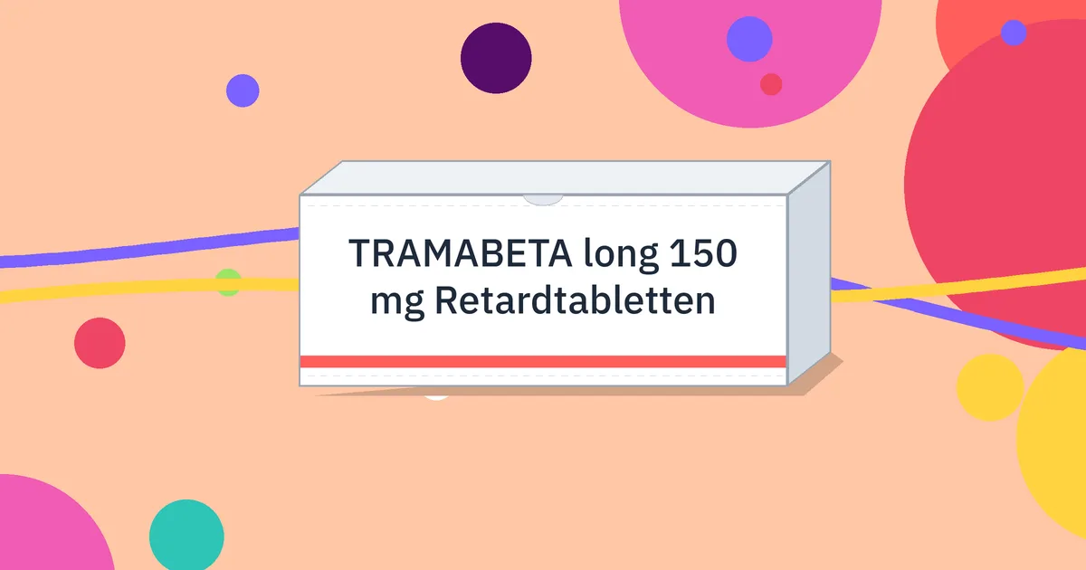 Symbolbild: Packung mit der Aufschrift TRAMABETA long 150 mg Retardtabletten (PZN 01313480) – Verfügbarkeit und Bezug in Apotheken in Frankfurt am Main