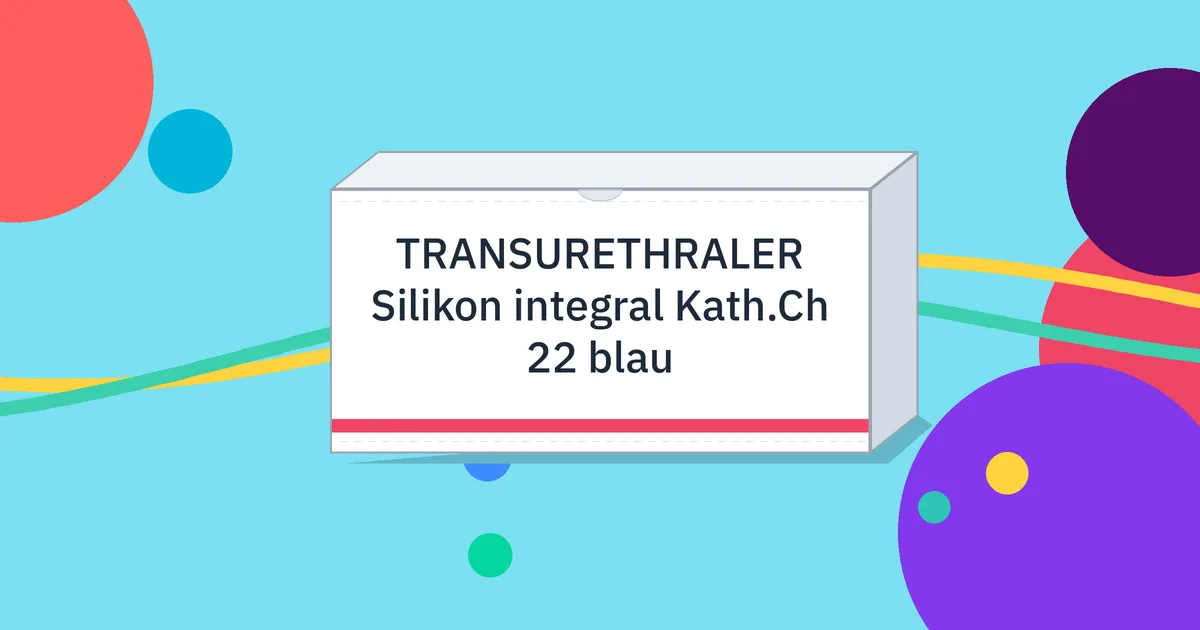Symbolbild: Packung mit der Aufschrift TRANSURETHRALER Silikon integral Kath.Ch 22 blau (PZN 13163577) – Verfügbarkeit und Bezug in Apotheken in Frankfurt am Main