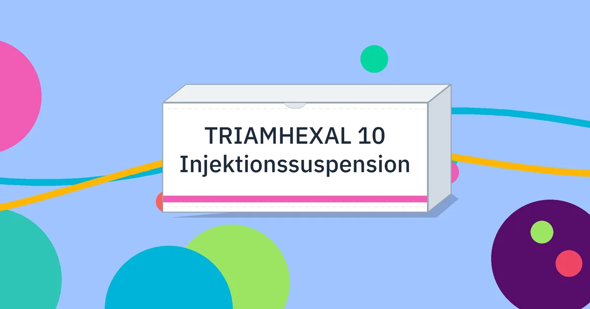 Symbolbild: Packung mit der Aufschrift TRIAMHEXAL 10 Injektionssuspension (PZN 03294798) – Verfügbarkeit und Bezug in Apotheken in Frankfurt am Main