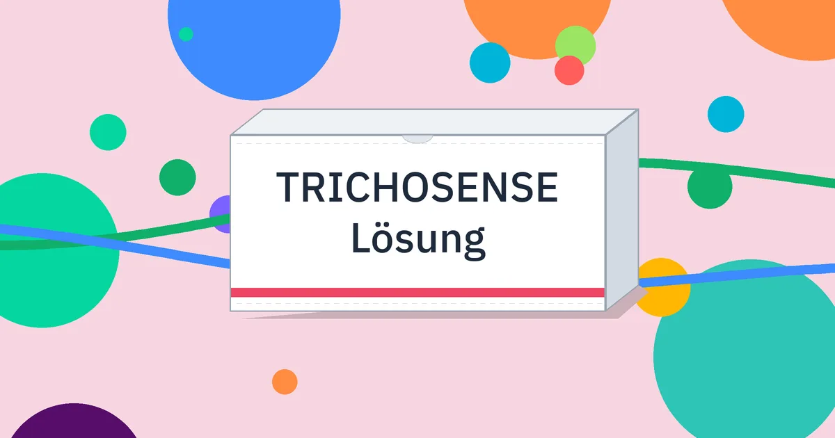 Symbolbild: Packung mit der Aufschrift TRICHOSENSE Lösung (PZN 00202324) – Verfügbarkeit und Bezug in Apotheken in Frankfurt am Main