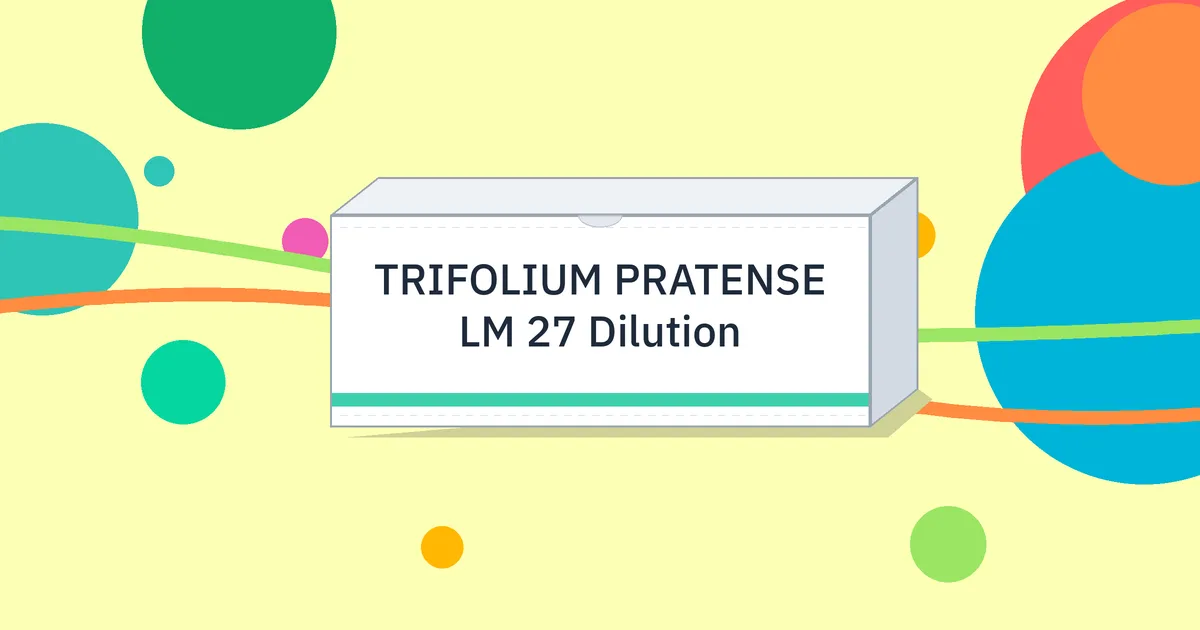 Symbolbild: Packung mit der Aufschrift TRIFOLIUM PRATENSE LM 27 Dilution (PZN 13226869) – Verfügbarkeit und Bezug in Apotheken in Frankfurt am Main