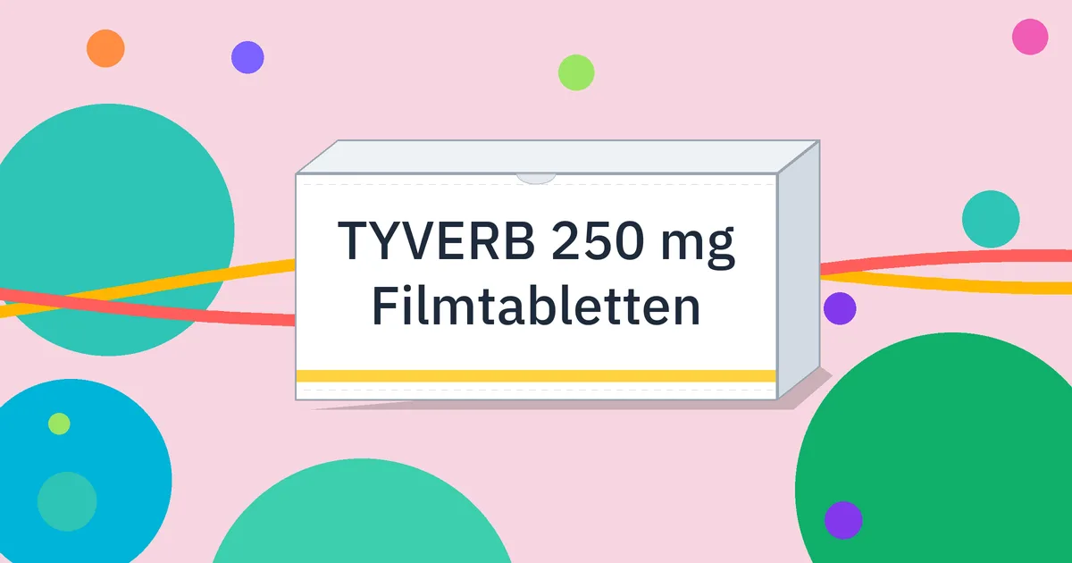 Symbolbild: Packung mit der Aufschrift TYVERB 250 mg Filmtabletten (PZN 10533401) – Verfügbarkeit und Bezug in Apotheken in Frankfurt am Main