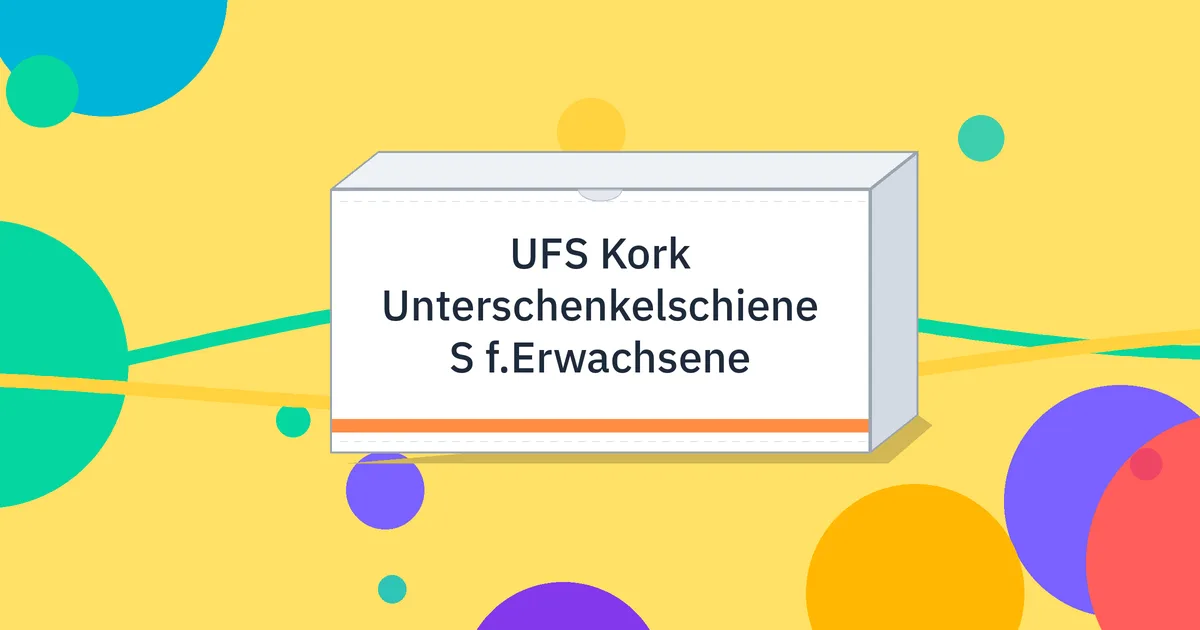 Symbolbild: Packung mit der Aufschrift UFS Kork Unterschenkelschiene S f.Erwachsene (PZN 04809951) – Verfügbarkeit und Bezug in Apotheken in Frankfurt am Main