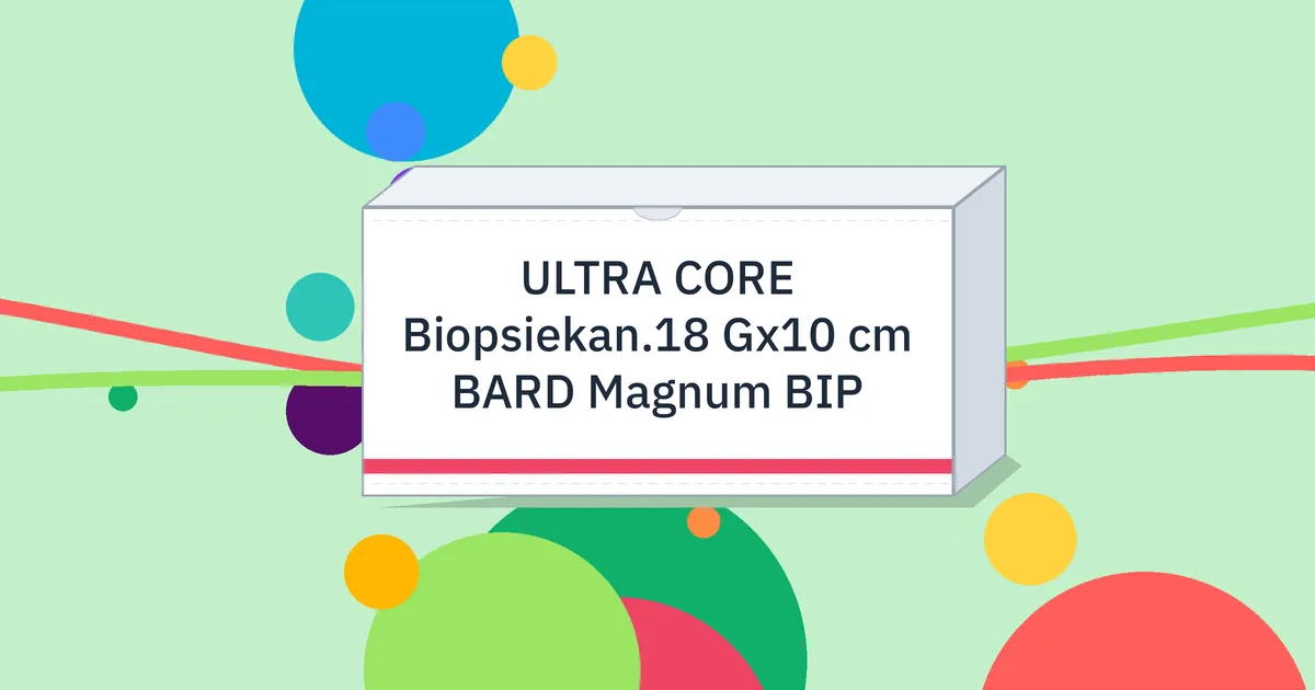 Symbolbild: Packung mit der Aufschrift ULTRA CORE Biopsiekan.18 Gx10 cm BARD Magnum BIP (PZN 04507256) – Verfügbarkeit und Bezug in Apotheken in Frankfurt am Main