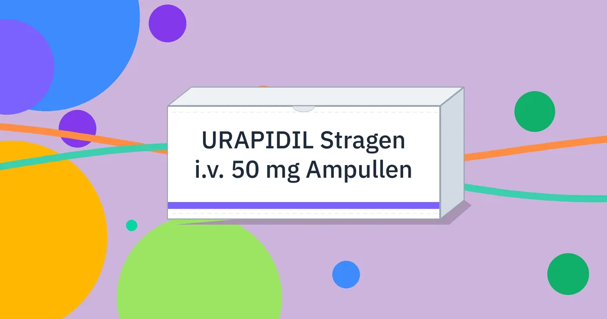 Symbolbild: Packung mit der Aufschrift URAPIDIL Stragen i.v. 50 mg Ampullen (PZN 09615766) – Verfügbarkeit und Bezug in Apotheken in Frankfurt am Main