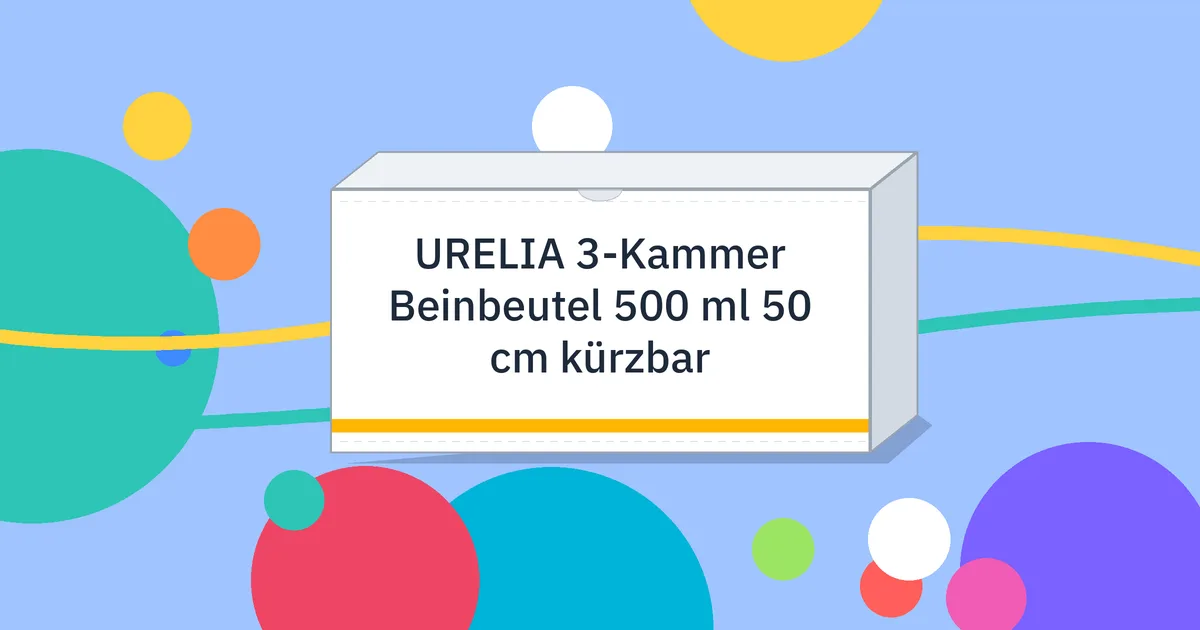 Symbolbild: Packung mit der Aufschrift URELIA 3-Kammer Beinbeutel 500 ml 50 cm kürzbar (PZN 18438725) – Verfügbarkeit und Bezug in Apotheken in Frankfurt am Main
