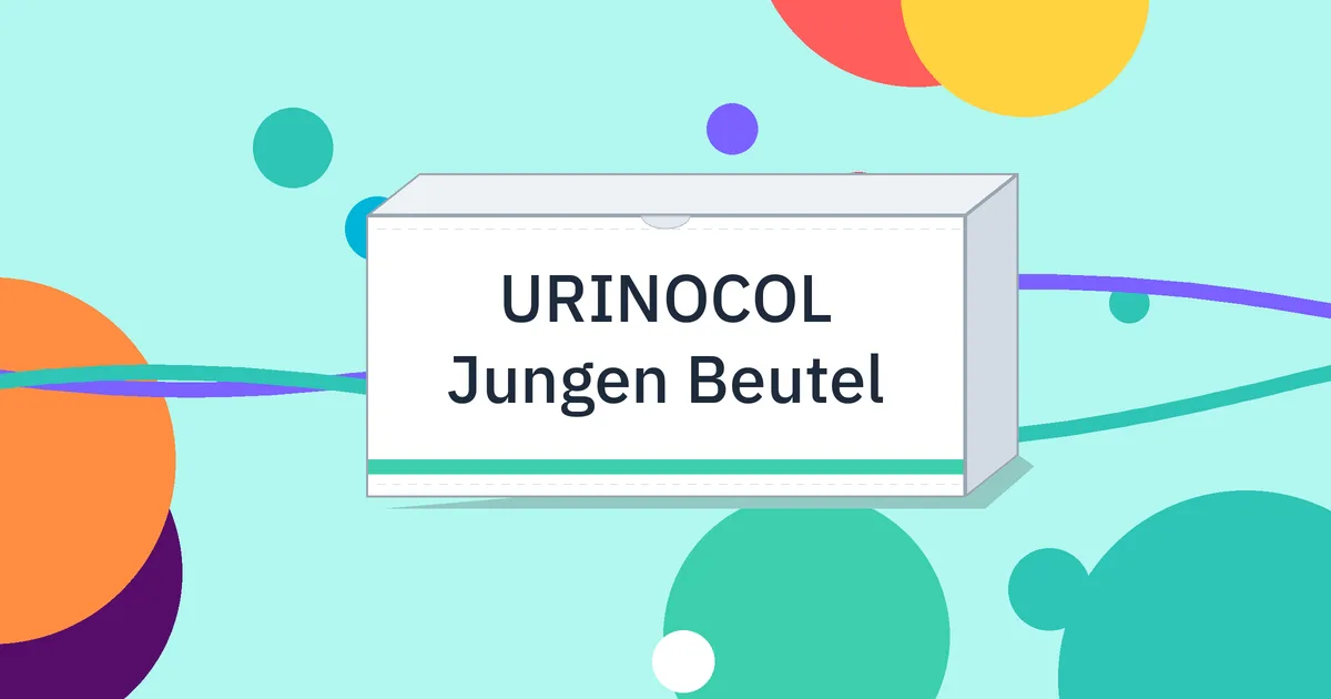 Symbolbild: Packung mit der Aufschrift URINOCOL Jungen Beutel (PZN 04647230) – Verfügbarkeit und Bezug in Apotheken in Frankfurt am Main