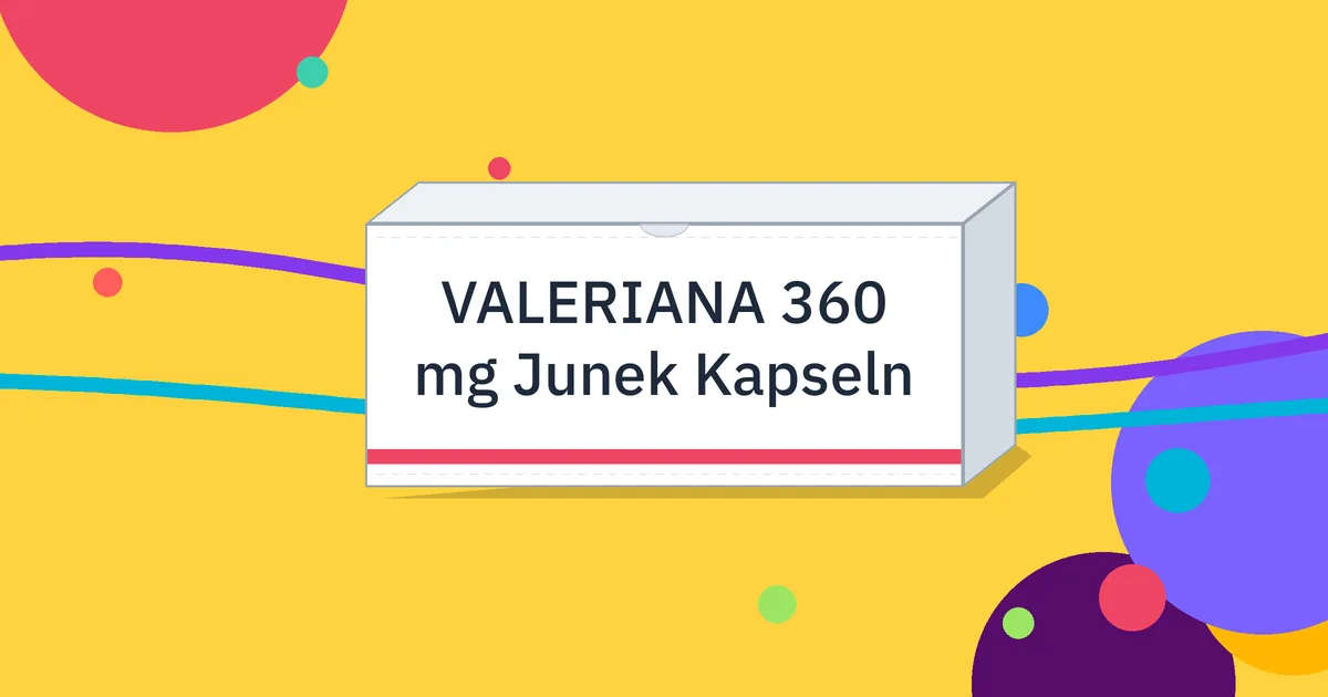 Symbolbild: Packung mit der Aufschrift VALERIANA 360 mg Junek Kapseln (PZN 10336907) – Verfügbarkeit und Bezug in Apotheken in Frankfurt am Main