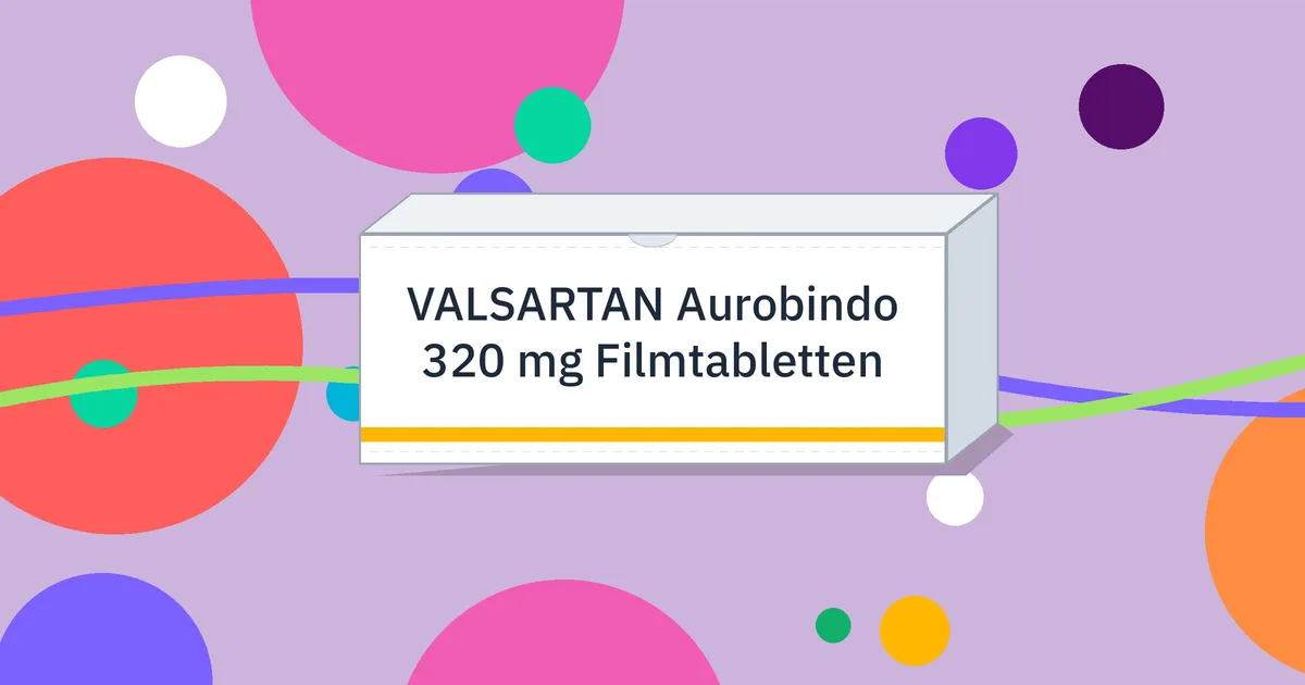 Symbolbild: Packung mit der Aufschrift VALSARTAN Aurobindo 320 mg Filmtabletten (PZN 18429117) – Verfügbarkeit und Bezug in Apotheken in Frankfurt am Main