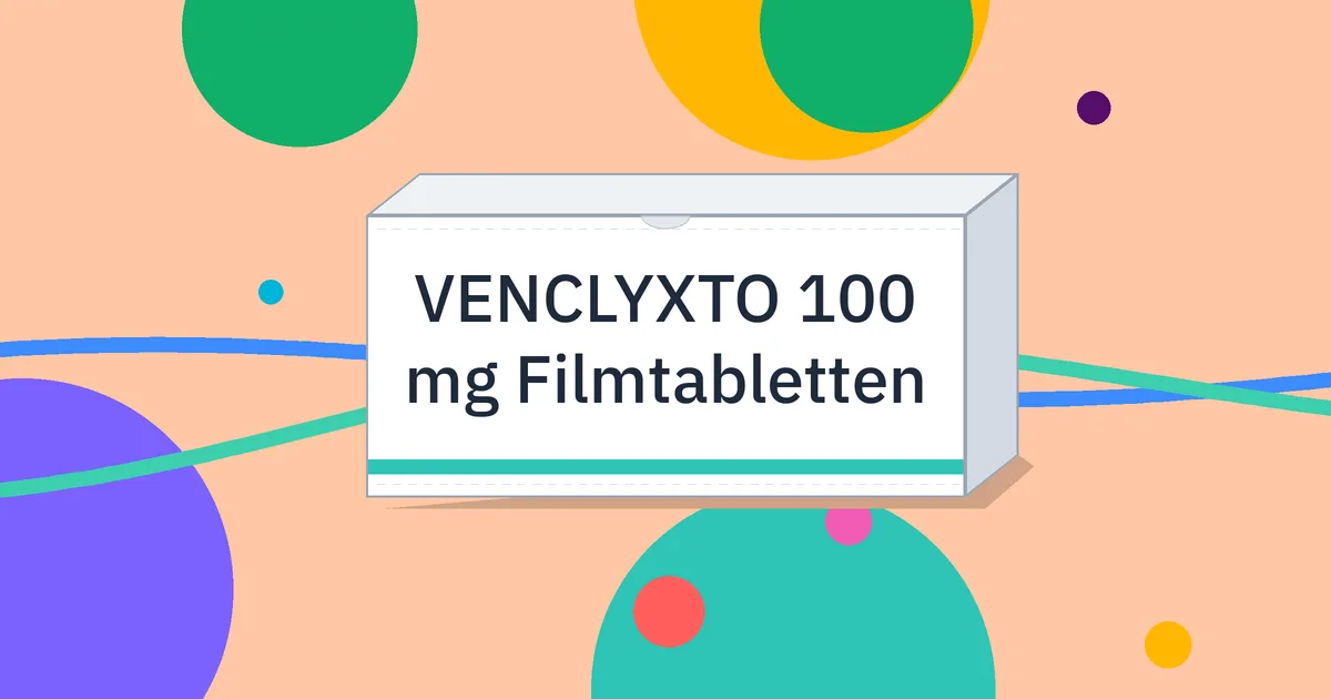 Symbolbild: Packung mit der Aufschrift VENCLYXTO 100 mg Filmtabletten (PZN 12448817) – Verfügbarkeit und Bezug in Apotheken in Frankfurt am Main