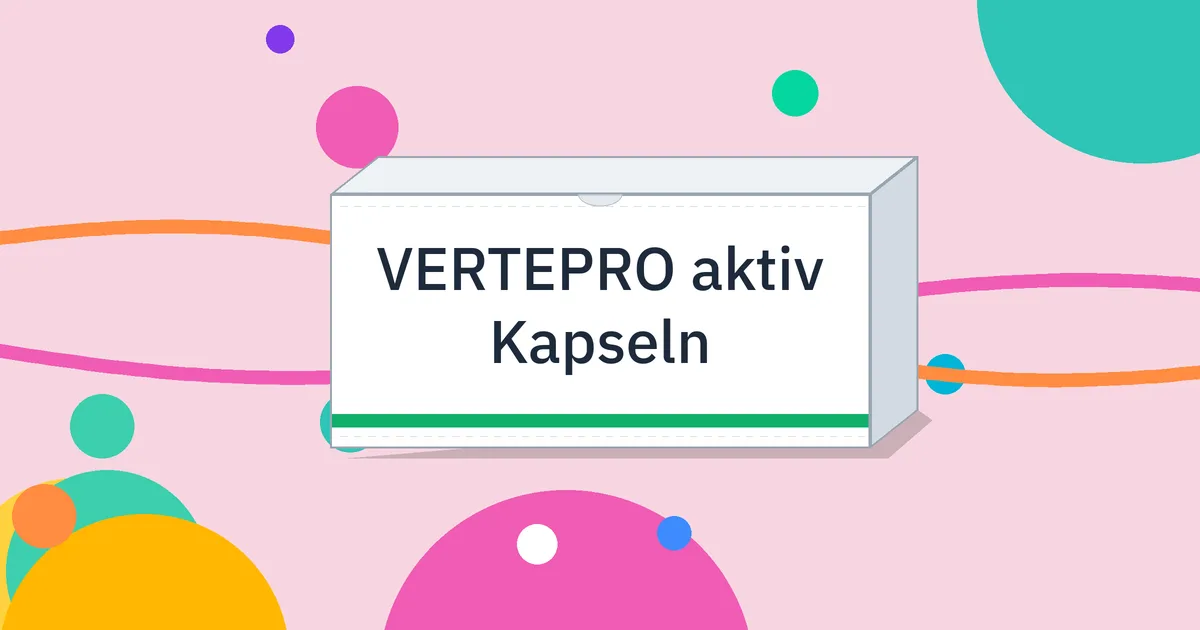 Symbolbild: Packung mit der Aufschrift VERTEPRO aktiv Kapseln (PZN 10949811) – Verfügbarkeit und Bezug in Apotheken in Frankfurt am Main