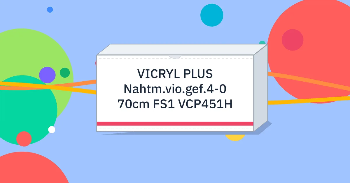 Symbolbild: Packung mit der Aufschrift VICRYL PLUS Nahtm.vio.gef.4-0 70cm FS1 VCP451H (PZN 20390782) – Verfügbarkeit und Bezug in Apotheken in Frankfurt am Main
