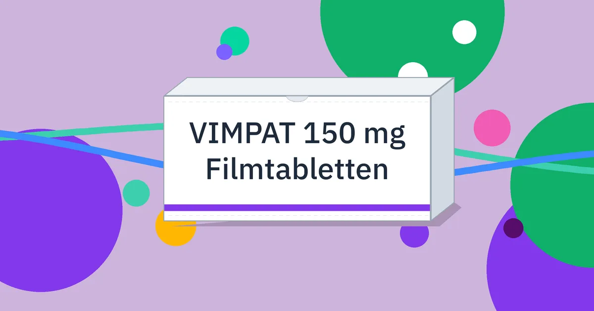 Symbolbild: Packung mit der Aufschrift VIMPAT 150 mg Filmtabletten (PZN 19114315) – Verfügbarkeit und Bezug in Apotheken in Frankfurt am Main