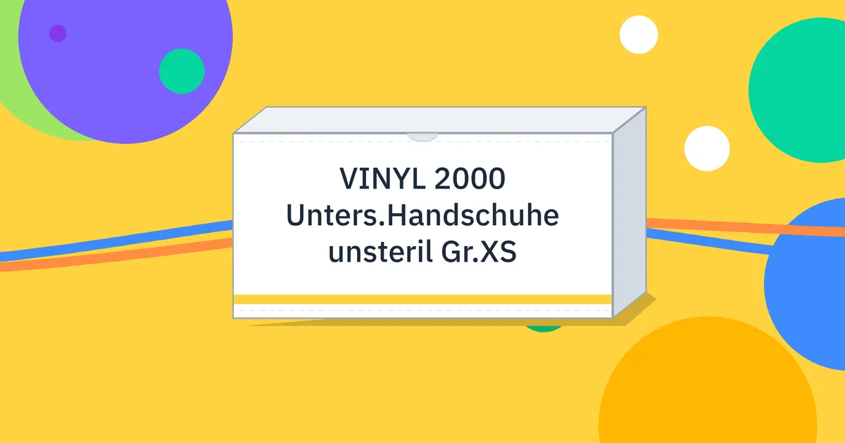 Symbolbild: Packung mit der Aufschrift VINYL 2000 Unters.Handschuhe unsteril Gr.XS (PZN 02244002) – Verfügbarkeit und Bezug in Apotheken in Frankfurt am Main