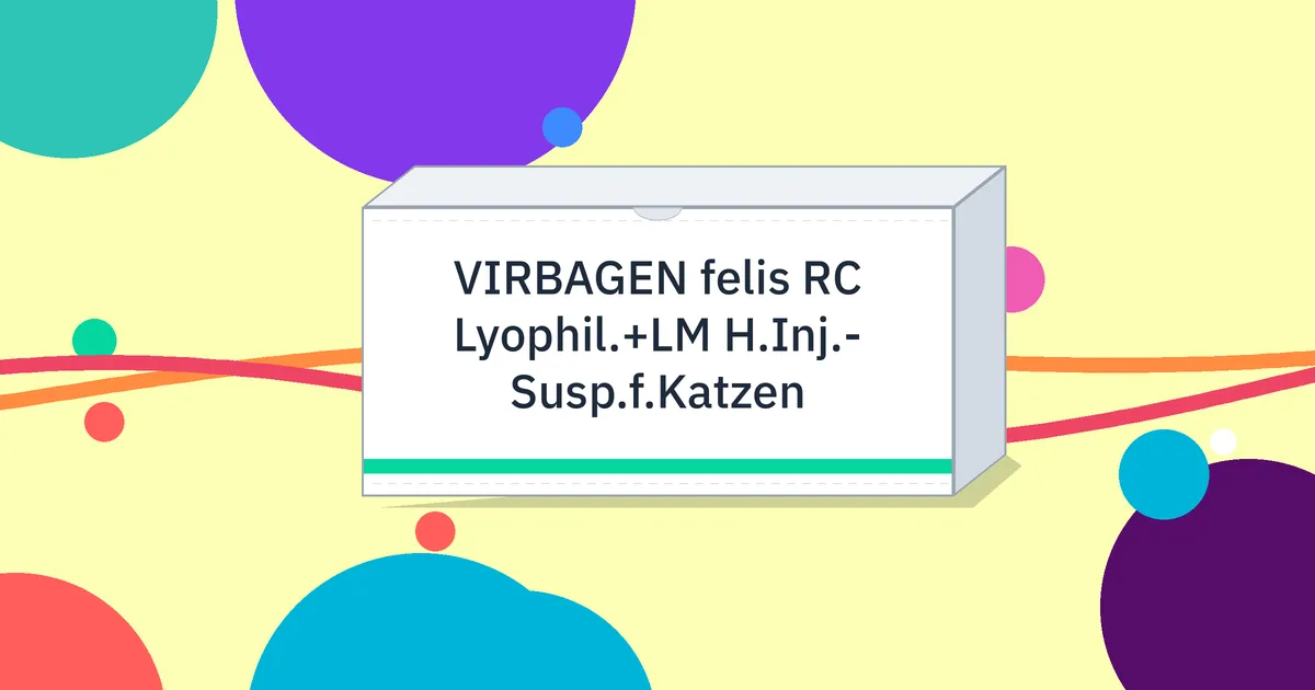 Symbolbild: Packung mit der Aufschrift VIRBAGEN felis RC Lyophil.+LM H.Inj.-Susp.f.Katzen (PZN 05355386) – Verfügbarkeit und Bezug in Apotheken in Frankfurt am Main