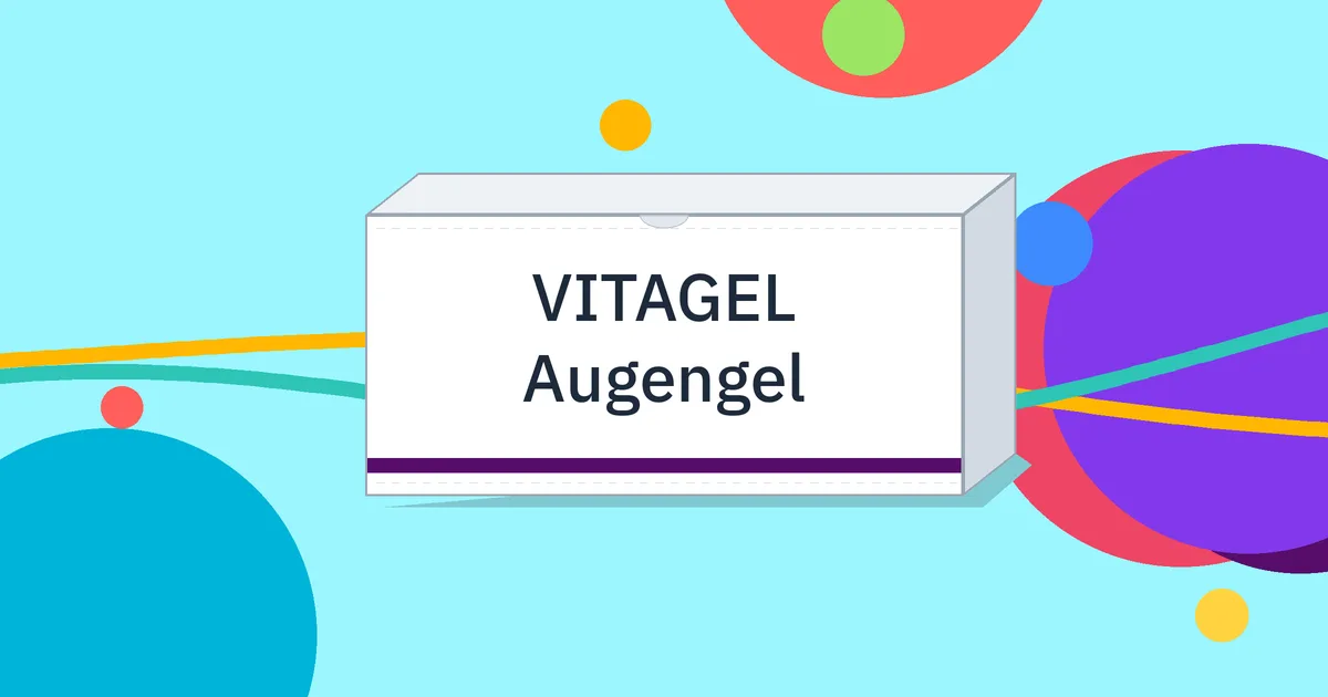Symbolbild: Packung mit der Aufschrift VITAGEL Augengel (PZN 01318187) – Verfügbarkeit und Bezug in Apotheken in Frankfurt am Main