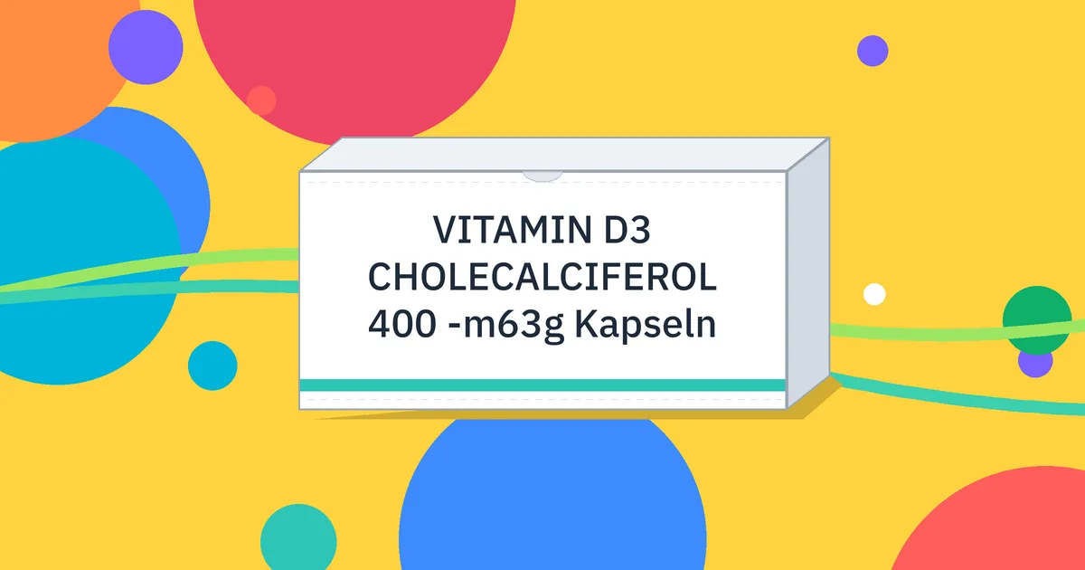 Symbolbild: Packung mit der Aufschrift VITAMIN D3 CHOLECALCIFEROL 400 -m63g Kapseln (PZN 18215528) – Verfügbarkeit und Bezug in Apotheken in Frankfurt am Main