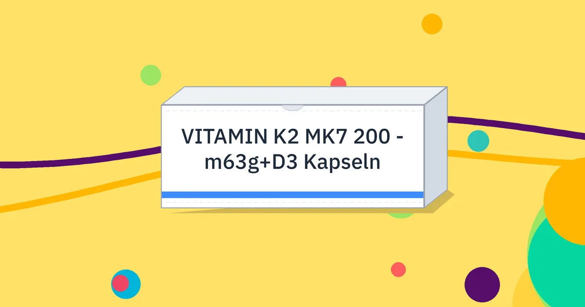 Symbolbild: Packung mit der Aufschrift VITAMIN K2 MK7 200 -m63g+D3 Kapseln (PZN 14032759) – Verfügbarkeit und Bezug in Apotheken in Frankfurt am Main