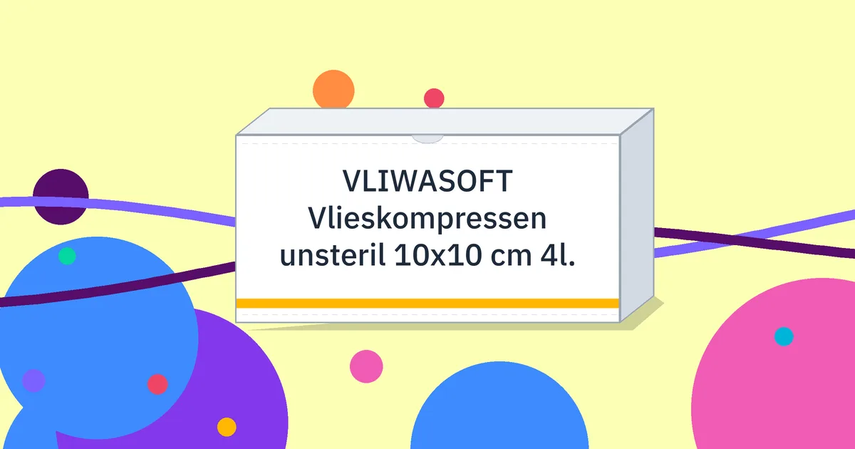Symbolbild: Packung mit der Aufschrift VLIWASOFT Vlieskompressen unsteril 10x10 cm 4l. (PZN 20277732) – Verfügbarkeit und Bezug in Apotheken in Frankfurt am Main