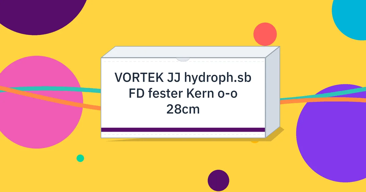 Symbolbild: Packung mit der Aufschrift VORTEK JJ hydroph.sb FD fester Kern o-o 28cm (PZN 17509067) – Verfügbarkeit und Bezug in Apotheken in Frankfurt am Main