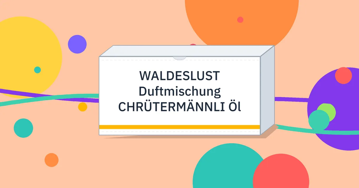 Symbolbild: Packung mit der Aufschrift WALDESLUST Duftmischung CHRÜTERMÄNNLI Öl (PZN 07198086) – Verfügbarkeit und Bezug in Apotheken in Frankfurt am Main