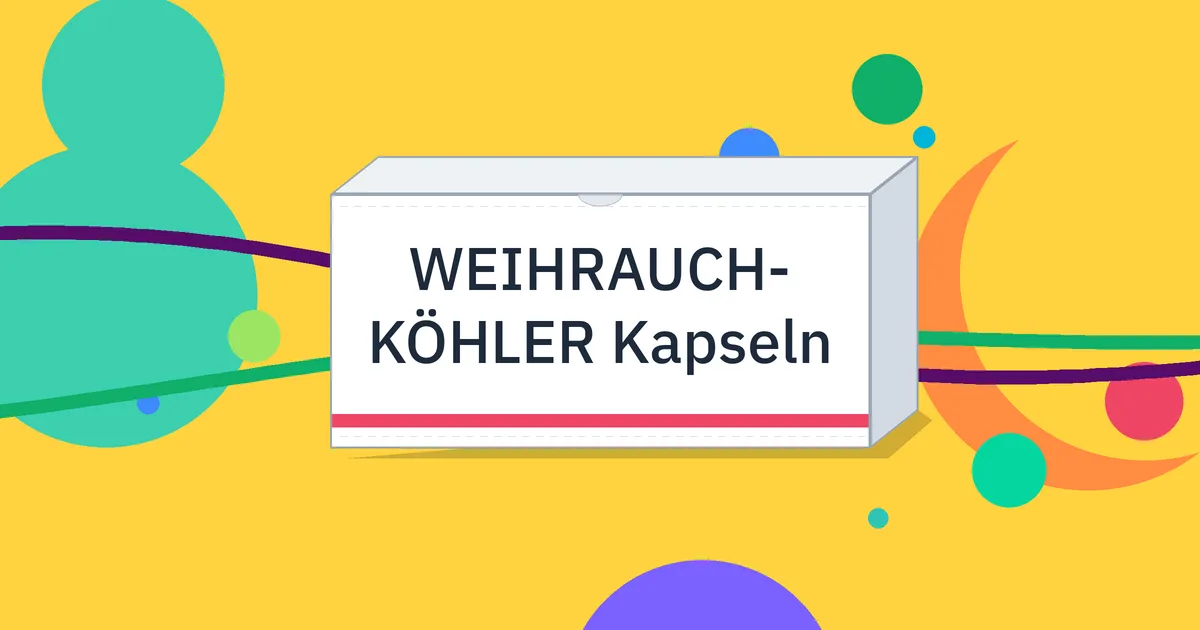 Symbolbild: Packung mit der Aufschrift WEIHRAUCH-KÖHLER Kapseln (PZN 14212303) – Verfügbarkeit und Bezug in Apotheken in Frankfurt am Main