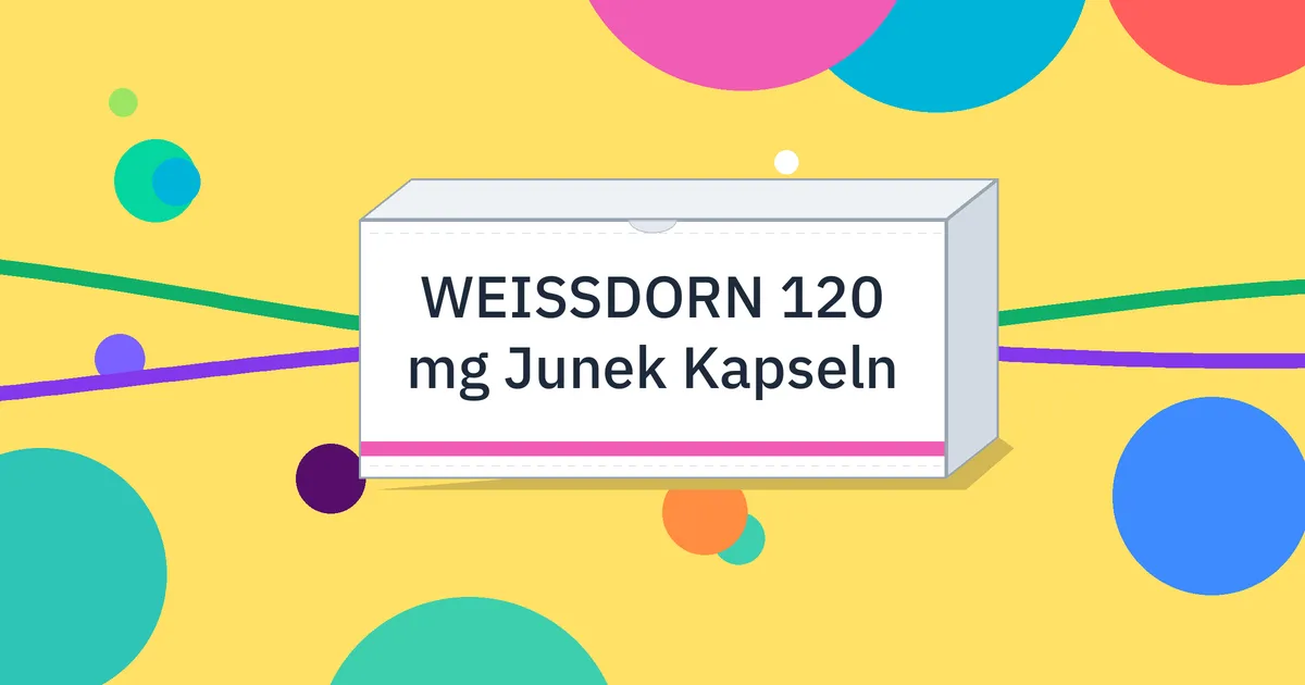 Symbolbild: Packung mit der Aufschrift WEISSDORN 120 mg Junek Kapseln (PZN 03510919) – Verfügbarkeit und Bezug in Apotheken in Frankfurt am Main