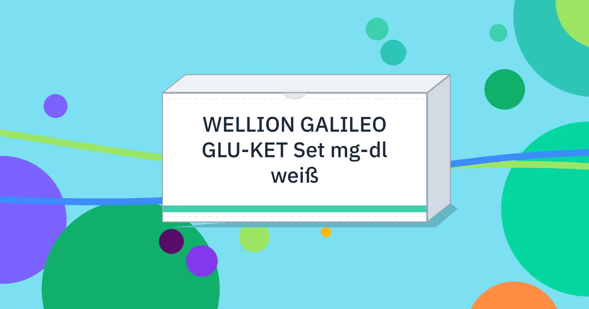 Symbolbild: Packung mit der Aufschrift WELLION GALILEO GLU-KET Set mg-dl weiß (PZN 12470308) – Verfügbarkeit und Bezug in Apotheken in Frankfurt am Main