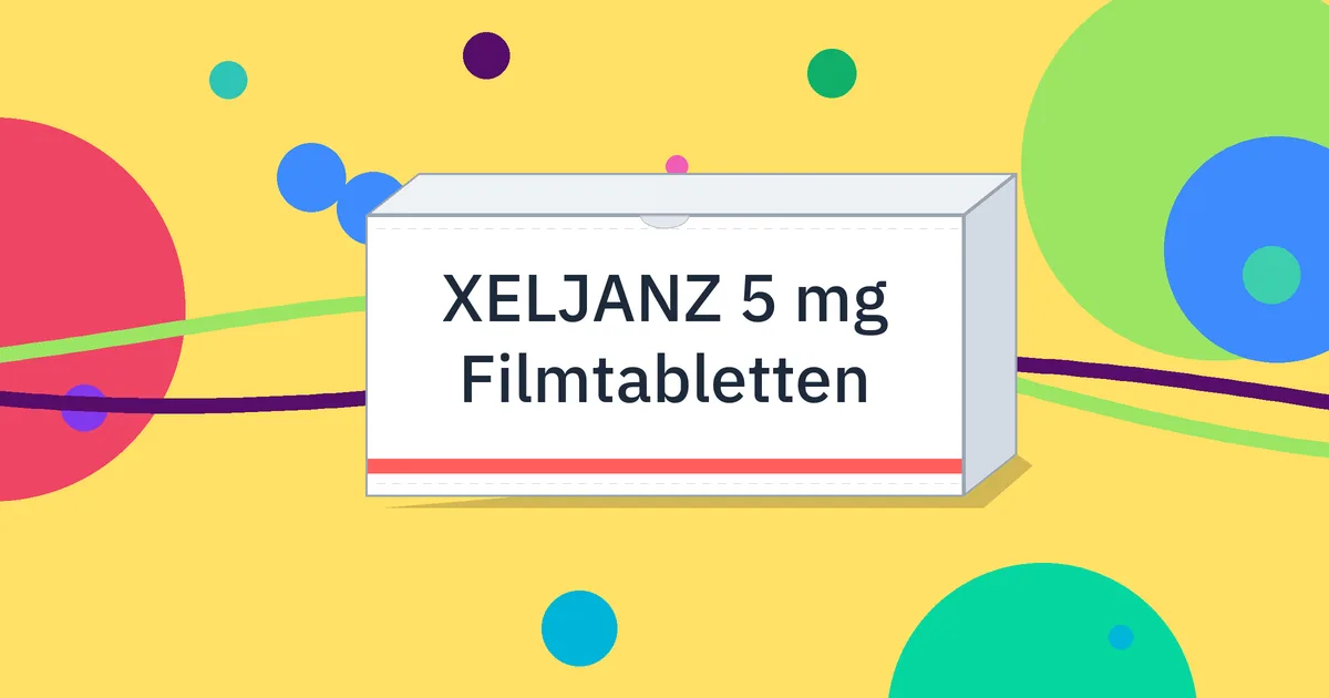 Symbolbild: Packung mit der Aufschrift XELJANZ 5 mg Filmtabletten (PZN 15568692) – Verfügbarkeit und Bezug in Apotheken in Frankfurt am Main