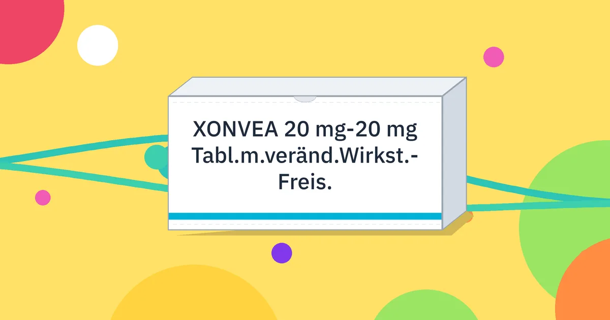 Symbolbild: Packung mit der Aufschrift XONVEA 20 mg-20 mg Tabl.m.veränd.Wirkst.-Freis. (PZN 19192841) – Verfügbarkeit und Bezug in Apotheken in Frankfurt am Main