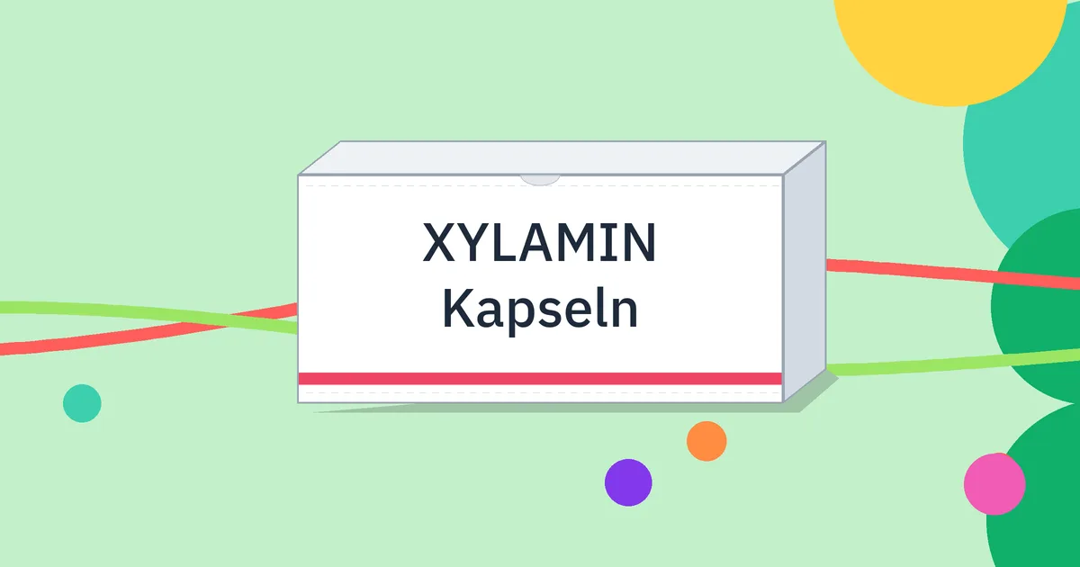 Symbolbild: Packung mit der Aufschrift XYLAMIN Kapseln (PZN 07125331) – Verfügbarkeit und Bezug in Apotheken in Frankfurt am Main