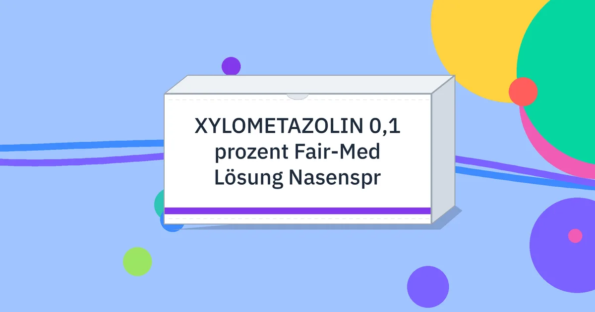 Symbolbild: Packung mit der Aufschrift XYLOMETAZOLIN 0,1 prozent Fair-Med Lösung Nasenspr (PZN 12472069) – Verfügbarkeit und Bezug in Apotheken in Frankfurt am Main