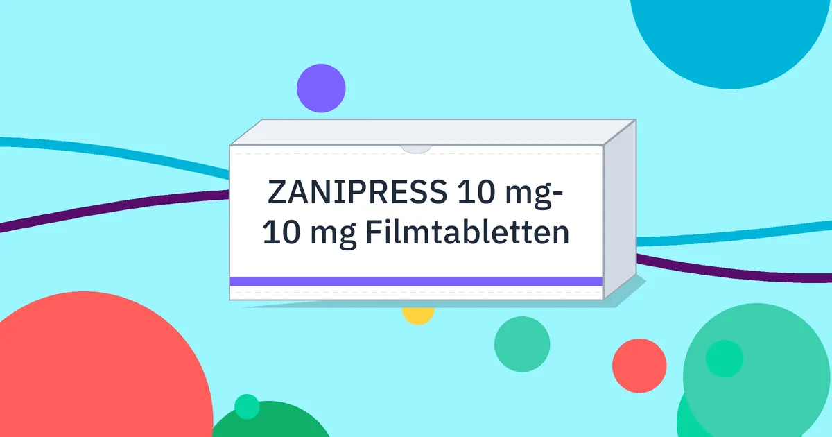 Symbolbild: Packung mit der Aufschrift ZANIPRESS 10 mg-10 mg Filmtabletten (PZN 19075041) – Verfügbarkeit und Bezug in Apotheken in Frankfurt am Main