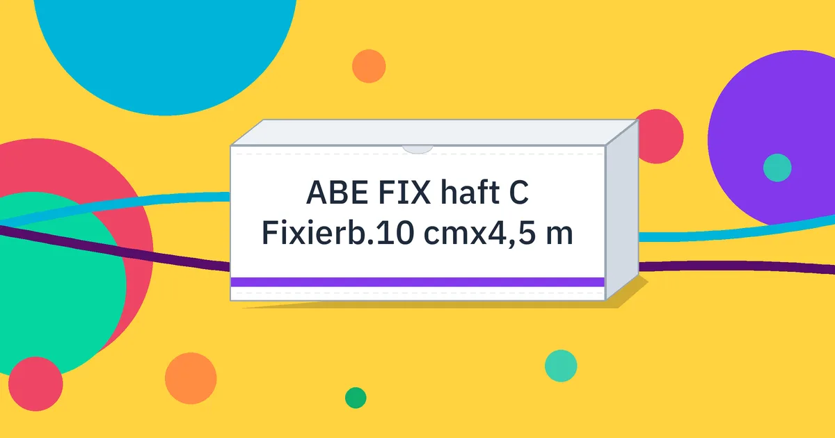 Symbolbild: Packung mit der Aufschrift ABE FIX haft C Fixierb.10 cmx4,5 m (PZN 14163875) – Verfügbarkeit und Bezug in Apotheken in Frankfurt am Main
