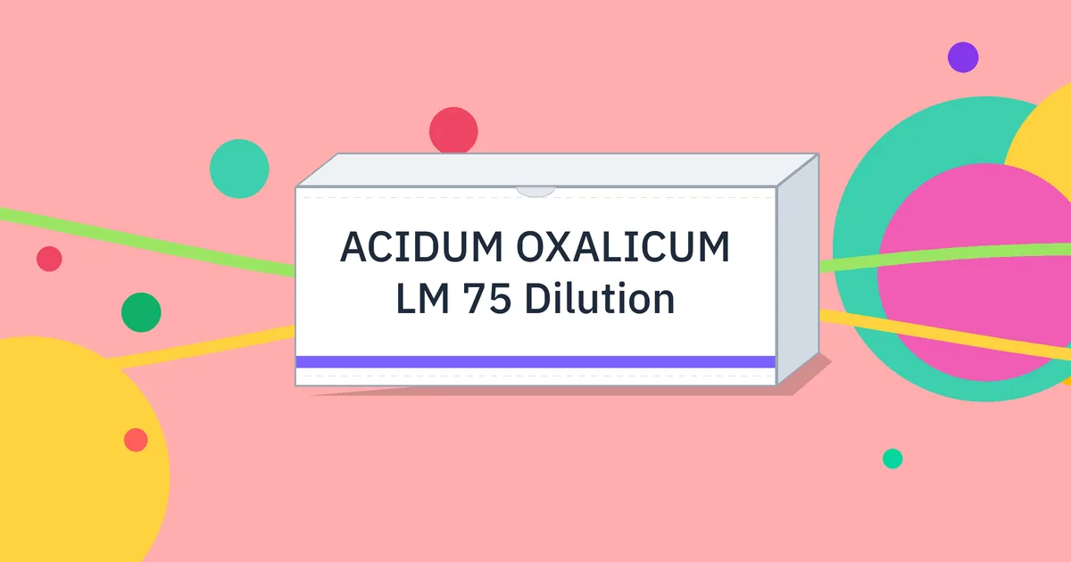 Symbolbild: Packung mit der Aufschrift ACIDUM OXALICUM LM 75 Dilution (PZN 13281561) – Verfügbarkeit und Bezug in Apotheken in Frankfurt am Main