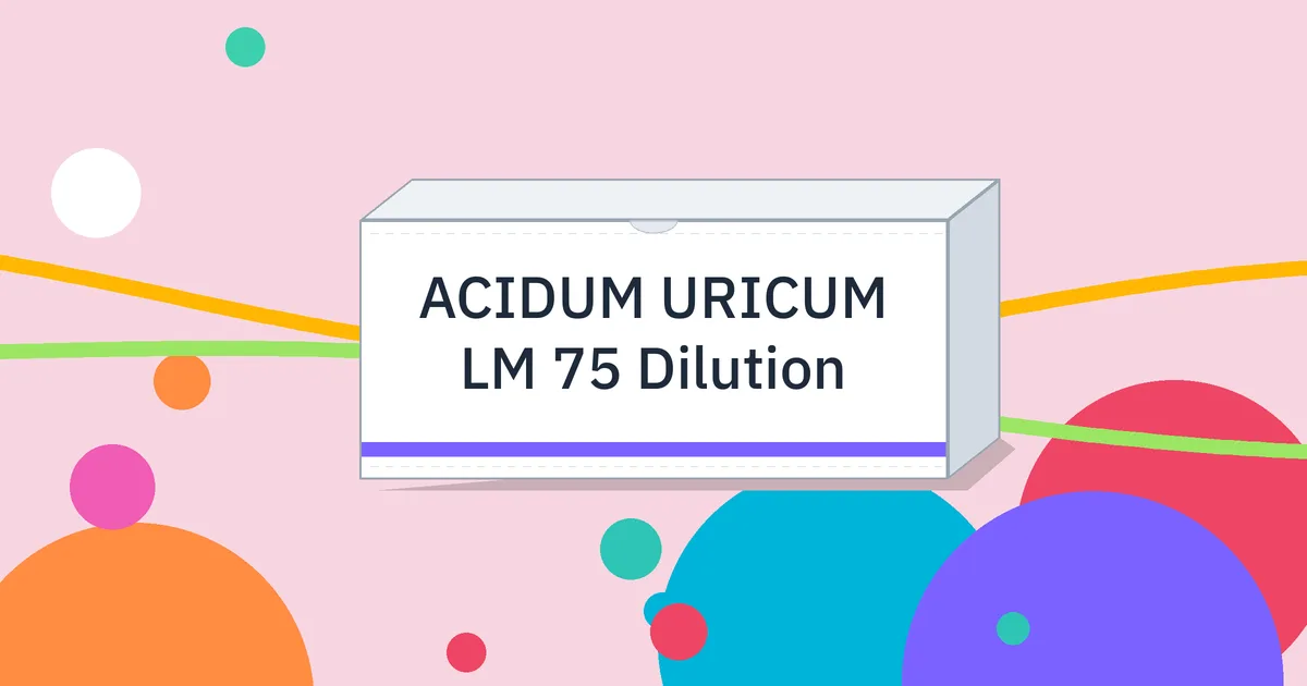 Symbolbild: Packung mit der Aufschrift ACIDUM URICUM LM 75 Dilution (PZN 13289203) – Verfügbarkeit und Bezug in Apotheken in Frankfurt am Main