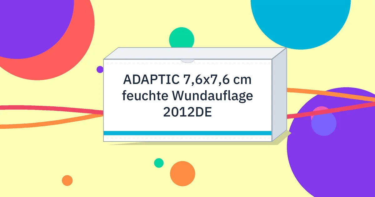 Symbolbild: Packung mit der Aufschrift ADAPTIC 7,6x7,6 cm feuchte Wundauflage 2012DE (PZN 13826090) – Verfügbarkeit und Bezug in Apotheken in Frankfurt am Main