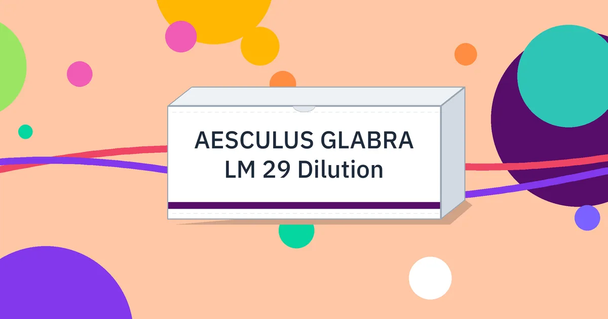 Symbolbild: Packung mit der Aufschrift AESCULUS GLABRA LM 29 Dilution (PZN 13299578) – Verfügbarkeit und Bezug in Apotheken in Frankfurt am Main