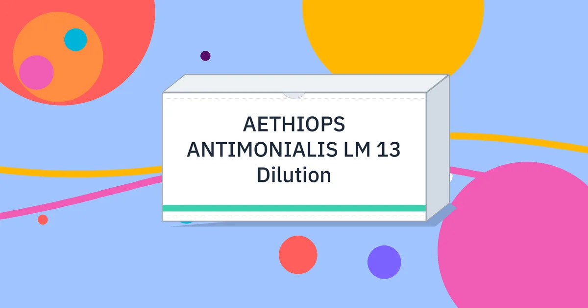Symbolbild: Packung mit der Aufschrift AETHIOPS ANTIMONIALIS LM 13 Dilution (PZN 13301080) – Verfügbarkeit und Bezug in Apotheken in Frankfurt am Main