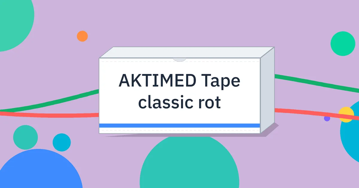 Symbolbild: Packung mit der Aufschrift AKTIMED Tape classic rot (PZN 19080007) – Verfügbarkeit und Bezug in Apotheken in Frankfurt am Main