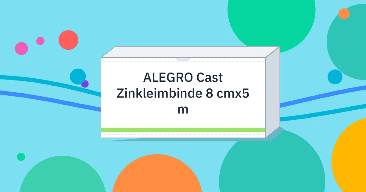 Symbolbild: Packung mit der Aufschrift ALEGRO Cast Zinkleimbinde 8 cmx5 m (PZN 01425262) – Verfügbarkeit und Bezug in Apotheken in Frankfurt am Main