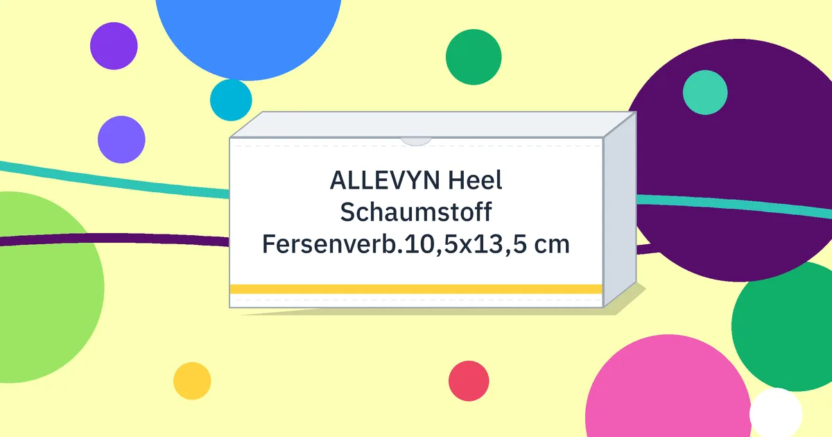 Symbolbild: Packung mit der Aufschrift ALLEVYN Heel Schaumstoff Fersenverb.10,5x13,5 cm (PZN 00927056) – Verfügbarkeit und Bezug in Apotheken in Frankfurt am Main