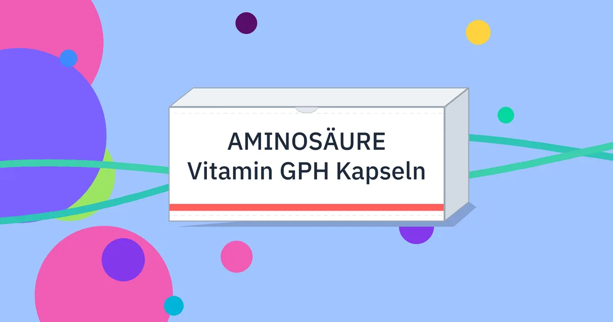 Symbolbild: Packung mit der Aufschrift AMINOSÄURE Vitamin GPH Kapseln (PZN 09786350) – Verfügbarkeit und Bezug in Apotheken in Frankfurt am Main
